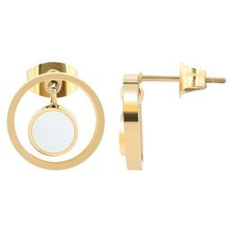 Adelia&acute;s Kettenanh&auml;nger ADELIA&acute;S "Anh&auml;nger aus Edelstahl mit Perlmutt", gold, Schmuckanh&auml;nger, Damen, Edelstahl, Kettenanh&auml;nger, Geschenkidee: zeitlos und vielseitig
