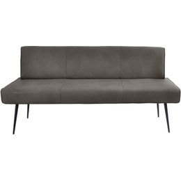 K+w Komfort & Wohnen Essbank K+W KOMFORT & WOHNEN "Giacomo I Polsterbank", grau (granit, schwarz), B:177cm H:87cm T:62cm, Sitzb&auml;nke, Essbank, Metallf&uuml;sse in schwarz, wahlweise in der Breite 200cm oder 177cm