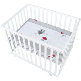 Laufgitter Roba "Adam & Eule wei&szlig;, 100x75 cm", Baby, wei&szlig;, Laufst&auml;lle Laufgitter, mit Stoffeinlage