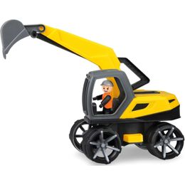Spielzeug-Bagger LENA "TRUXX&sup2;", gelb, Spielzeugfahrzeuge, KinderB:14,5cm H:20cm T:34cm, Kunststoff, inklusive Spielfigur, Made in Europe, B:14,5cm H:20cm T:34cm