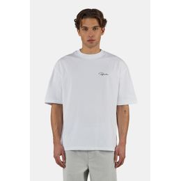 T-Shirt Pegador "Pike Oversized Tee", Jungen, Gr. XS, wei&szlig; solid gr&uuml;n, Single Jersey, Obermaterial: 100% Baumwolle, bedruckt, oversize normal, Rundhals, Shirts T-Shirt, Baumwolle, oversize