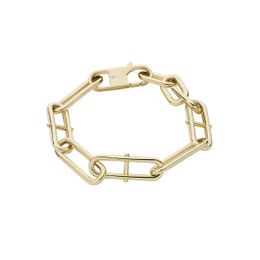 Armband Fossil "Schmuck Geschenk Edelstahl Armschmuck HERITAGE", gold (gelbgoldfarben), Armb&auml;nder, Damen, 19,5cm, Edelstahl, Armband