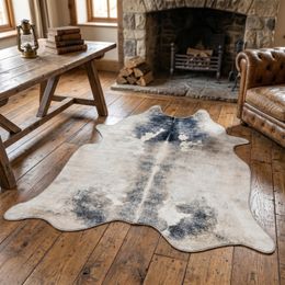 Fellteppich Gino Falcone "Emilia" Gr. 2, bunt (multi, wei&szlig;), B:100cm H:3mm L:130cm, Kunstfaser, Teppiche, Fellteppich, Kunstfell, bedruckt, Kuhfell-Optik, ideal im Wohnzimmer & Schlafzimmer