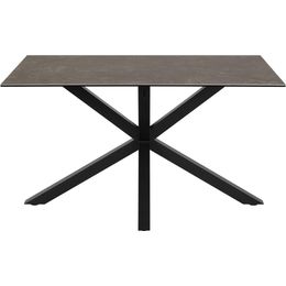 Esstisch ACTONA GROUP "Heaven mit Keramikplatte & stabilem Stahlgestell, mehrere Varianten", schwarz, schwarz, B:135cm H:75,5cm T:80cm, Tische, Esstisch