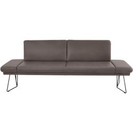 K+w Komfort & Wohnen Essbank K+W KOMFORT & WOHNEN "Pego Polsterbank", braun (sattel 77), B:226cm H:88cm T:66cm, Sitzb&auml;nke, Essbank, Seitenteilverstellung, wahlweise in 206 oder 226cm, Echtleder Bezug