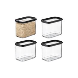 Vorratsdose Mepal "Vorratsdosen Modula 1000 ml 4er Set", schwarz, Kunststoff, Lebensmittelaufbewahrungsbeh&auml;lter, Vorratsdose