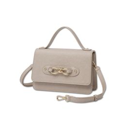 Umh&auml;ngetasche "Bellezza", Damen, Gr. B/H/T: 24cm x 16cm x 8cm onesize, beige, Polyurethan (PU), Collezione Alessandro, Taschen Umh&auml;ngetasche, mit eleganter Schleife