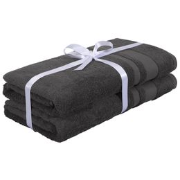 Saunatuch OTTO HOME "Vanessa, 2 Saunat&uuml;cher, 80x200cm, in Standard- und Premium-Qualit&auml;t", grau (anthrazit), B:80cm L:200cm, Walkfrottee, Obermaterial: 100% Baumwolle, Handt&uuml;cher, Handt&uuml;cher mit Bord&uuml;re, 100% Baumwolle, einfarbig, weich