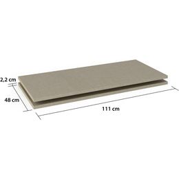 Einlegeboden Rauch "Zubeh&ouml;r f&uuml;r Rauch-Schwebet&uuml;renschr&auml;nke ORANGE/BLUE", beige (leinenoptik hell), B:111cm H:2,2cm T:48cm, Holzwerkstoff, Einlegeb&ouml;den, Einlegeboden, 2er-Set Breite 111 cm, Tiefe 48 cm