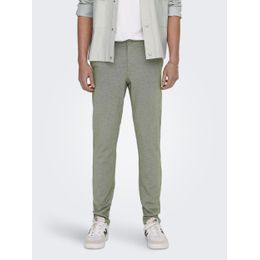 Only & Sons Chinohose ONLY & SONS, Herren, Gr. 29, L&auml;nge 34, gr&uuml;n (olive night), Web, Obermaterial: 64% Viskose, 31% Polyester, 5% Elasthan, unifarben, slim fit kn&ouml;chellang, Hosen Chinohose, mit geschlossenen Ges&auml;&szlig;taschen