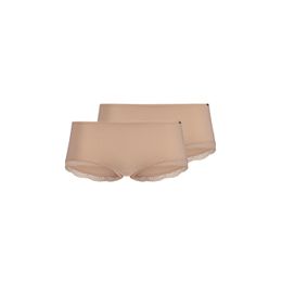 Panty Skiny "Classicotton", Damen, Gr. 44, beige, Obermaterial: 94% Baumwolle, 6% Elasthan. Spitze: 85% Polyamid, 15% Elasthan, Unterhosen Panty, bequem, basic, mit Spitze, Baumwollmix