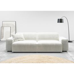 Big-Sofa Home Affaire "Glimminge auch in Breitcord, Feincord + Easy care-Bezug", wei&szlig;, B:254cm H:71cm T:101cm, 100% Polyester, Sofas, Big-Sofa, besondere Kedern&auml;hte Zierkissen