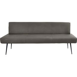 K+w Komfort & Wohnen Essbank K+W KOMFORT & WOHNEN "Giacomo I Polsterbank", grau (granit, schwarz), B:200cm H:87cm T:62cm, Sitzb&auml;nke, Essbank, Metallf&uuml;sse in schwarz, wahlweise in der Breite 200cm oder 177cm
