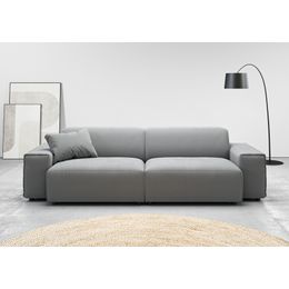 Big-Sofa Home Affaire "Glimminge auch in Breitcord, Feincord + Easy care-Bezug", grau, B:254cm H:71cm T:101cm, 100% Polyester, Sofas, Big-Sofa, besondere Kedern&auml;hte Zierkissen