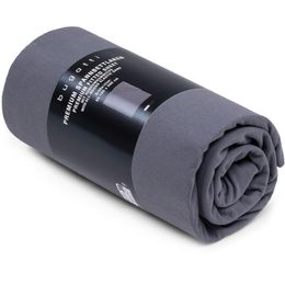 Spannbettlaken Bugatti "PREMIUM, Baumwolle mit Elasthan, 180 g/m&sup2;", grau, B:200cm L:200cm, Jersey-Elasthan, Obermaterial: 97% Baumwolle, 3% Elasthan, Bettlaken, Spannbettlaken, blickdicht und dehnbar