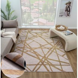 Outdoorteppich "Nola, LAGERR&Auml;UMUNG", beige (creme,braun), B:160cm H:10mm L:230cm, Polyester, MyFlair M&Ouml;BEL & ACCESSOIRES, Teppiche, Outdoorteppich, bedruckt, modernes Design, In- & Outdoor geeignet, waschbar