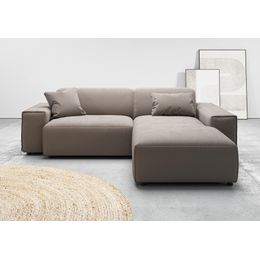 Ecksofa Home Affaire "Glimminge L-Form auch in Breitcord, Feincord + Easy care-Bezug", grau (taupe), B:234cm H:71cm T:191cm, Sofas, Ecksofa, Breite 234, Zierkissen