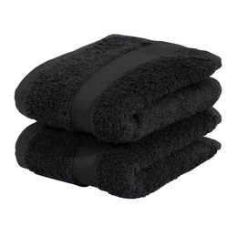 Gaestehandtuecher OTTO HOME "Vanessa, 8 G&auml;stehandt&uuml;cher, 30x50cm, in Standard- und Premium-Qualit&auml;t", schwarz, B:50cm L:30cm, Walkfrottee, Obermaterial: 100% Baumwolle, Handt&uuml;cher, Handt&uuml;cher mit Bord&uuml;re, 100% Baumwolle, einfarbig, weich