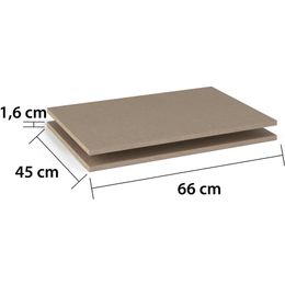 Einlegeboden Rauch "Zubeh&ouml;r f&uuml;r Rauch-Dreht&uuml;renschr&auml;nke ORANGE", beige (leinenoptik hell), B:66cm H:1,6cm T:45cm, Holzwerkstoff, Einlegeb&ouml;den, Einlegeboden, 2er-Set Breite 66 cm, Tiefe 45 cm