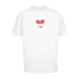 T-Shirt Merchcode "Merchcode Hugs & Love - Heart Hug Heavy Oversize Tee", Jungen, Gr. M, wei&szlig;, 100% Baumwolle, bedruckt, oversize, Rundhals, Shirts T-Shirt