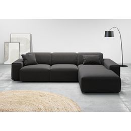 Ecksofa Home Affaire "Glimminge auch in Breitcord, Feincord, Boucl&eacute; + Easy care-Bezug", grau (anthrazit), B:294cm H:71cm T:191cm, 100% Polyester, Sofas, Ecksofa, L-Form, Breite 294, Zierkissen