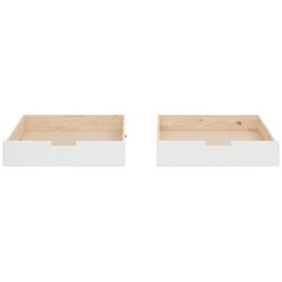 Bettschubkasten OTTO HOME "Janne", wei&szlig; (wei&szlig;, natur), B:94cm H:20cm, Schubladen, Bettschubkasten, 2er Set, Kiefernholz und MDF, Breite je Schubkasten 97 cm