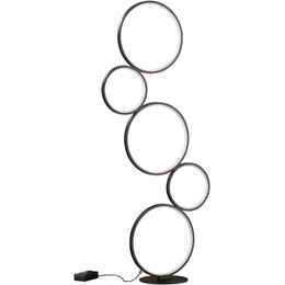 Trio LEUCHTEN LED Stehlampe "Rondo", schwarz, 5, H: 115cm, 1 Stk., Leuchten, Stehleuchte mit Fussschalter integrierter Dimmer H&ouml;he 115cm warmwei&szlig;, LED Stehlampe
