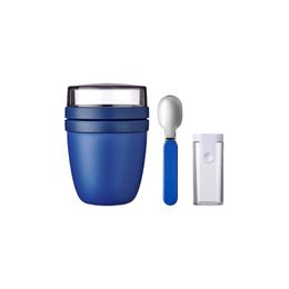 Lunchbox Mepal "Lunchpot + Faltbarer L&ouml;ffel Ellipse 500 + 200 ml", blau (vivid blau), Kunststoff, Lebensmittelaufbewahrungsbeh&auml;lter, Lunchbox