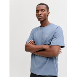 Jack & Jones Rundhalsshirt JACK & JONES "JJEARCHIVE GRAPHIC TEE SS O-NECK NOOS", Jungen, Gr. L, blau mirage, Jersey, Obermaterial: 100% Baumwolle, bedruckt, relaxed fit normal, Rundhals, Shirts Rundhalsshirt, Baumwolle, relaxed fit