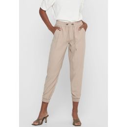 Jogger Pants Only "ONLKELDA-EMERY MW PULL-UP PANTS", Damen, Gr. 34 (XS), L&auml;nge 30, humus, Web, Obermaterial: 92% Viskose, 8% Polyester, normal, Hosen