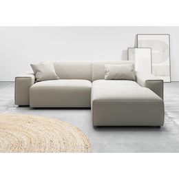 Ecksofa Home Affaire "Glimminge L-Form auch in Breitcord, Feincord + Easy care-Bezug", grau (hellgrau), B:234cm H:71cm T:191cm, 100% Polyester, Sofas, Ecksofa, Breite 234, Zierkissen