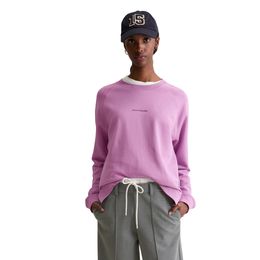 Marc O'Polo Sweatshirt MARC O'POLO DENIM "aus Organic Cotton", Damen, Gr. XS, rosa (smoky grape), Obermaterial: 100% Baumwolle, unifarben, relaxed fit, Rundhals, B&uuml;ndchen, Sweatshirts Sweatshirt