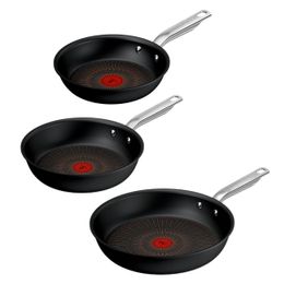 Pfannen-Set Tefal "Experience Unbreakable", schwarz, Pfannen, FusionCore Antihaftversiegelung, Induktion, Temperaturanzeiger
