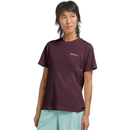 T-Shirt Jack Wolfskin "ESSENTIAL T W", Damen, Gr. S (36), braun (amaranth), Obermaterial: 100% Baumwolle, Shirts T-Shirt