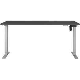 Schreibtisch Germania "Boras", grau (graphit, silber, silber, graphit), B:160cm H:120cm T:80cm, Tische, Schreibtisch, Breite 120/140/160/180 cm, Metallgestell, elektrisch h&ouml;henverstellbar