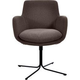 K+w Komfort & Wohnen Esszimmerstuhl K+W KOMFORT & WOHNEN "Pego Drehstuhl", braun (dunkelbraun 78), B:59cm H:84cm T:65cm, St&uuml;hle, Esszimmerstuhl, filigranem 4-Fu&szlig;-Gestell in schwarz