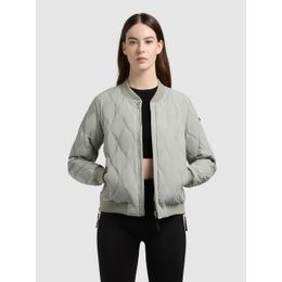 Steppjacke Khujo "FEEN2", Damen, Gr. S, grau (cloud gr&uuml;n), Web, 84% Nylon, 16% Polyurethan, unifarben, regular fit h&uuml;ftlang, eingesetzt Rippb&uuml;ndchen, Jacken Steppjacke
