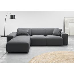 Ecksofa Home Affaire "Glimminge L-Form auch in Breitcord, Feincord + Easy care-Bezug", grau (anthrazit), B:264cm H:71cm T:191cm, 100% Polyester, Sofas, Ecksofa, Breite 264, Zierkissen
