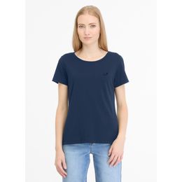 Kurzarmshirt Ragwear "MINTTA", Damen, Gr. XS, schwarz (midnight), Jersey, Obermaterial: 50% Baumwolle, 50% Polyester, unifarben, regular fit normal, Rundhals, Shirts, mit Rundhalsausschnitt, ohne Verschluss, aus Baumwollmischung
