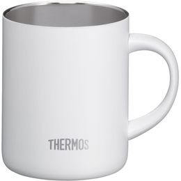 Tasse Thermos "Longlife", wei&szlig; (snow wei&szlig; mat), B:10cm H:7,9cm, Edelstahl, Trinkgef&auml;&szlig;e, Thermobecher Kaffeetasse, doppelwandig, 0,35 Liter, mit Deckel