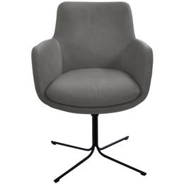 K+w Komfort & Wohnen Esszimmerstuhl K+W KOMFORT & WOHNEN "Pego Drehstuhl", grau (grau 82), B:59cm H:84cm T:65cm, St&uuml;hle, Esszimmerstuhl, filigranem 4-Fu&szlig;-Gestell in schwarz