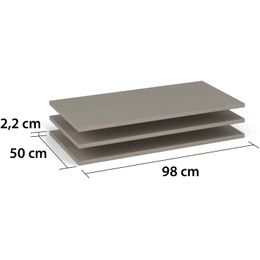 Einlegeboden Rauch "Rauch Stauraum-Erweiterung f&uuml;r Dreht&uuml;renschr&auml;nke", beige (leinenoptik hell), B:98cm H:2,2cm T:50cm, Holzwerkstoff, Einlegeb&ouml;den, Einlegeboden, Mehr Platz im Kleiderschrank: 98 cm Einlegeboden von Rauch