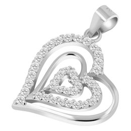 Adelia&acute;s Kettenanh&auml;nger ADELIA&acute;S "Anh&auml;nger &ndash; Herzanh&auml;nger aus 925 Silber mit Zirkonia", silber, Schmuckanh&auml;nger, Damen, Silber 925 (Sterlingsilber), Kettenanh&auml;nger, Ideal als Geschenk zum Weihnachten