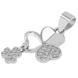 Adelia&acute;s Kettenanh&auml;nger ADELIA&acute;S "Anh&auml;nger &ndash; Kleeblatt Anh&auml;nger aus 925 Silber mit Zirkonia", silber, Schmuckanh&auml;nger, Damen, Silber 925 (Sterlingsilber), Kettenanh&auml;nger, Perfekt als Geschenk zum einfach so
