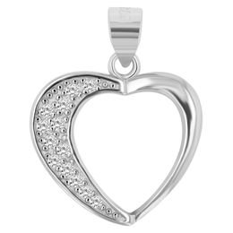 Adelia&acute;s Kettenanh&auml;nger ADELIA&acute;S "Anh&auml;nger &ndash; Herzanh&auml;nger aus 925 Silber mit Zirkonia", silber, Schmuckanh&auml;nger, Damen, Silber 925 (Sterlingsilber), Kettenanh&auml;nger, Ideal als Geschenk zum Geburtstag