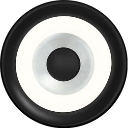 LED Wandleuchte "SPEAKER", schwarz-wei&szlig; (aluminiumfarben eloxiert), 1, &Oslash; 20cm H: 5,5cm, 1 Stk., HELL H&Ouml;LLISCH GUTES LICHT, Leuchten, dimmbar &uuml;ber Wanddimmer, LED Wandleuchte