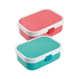 Lunchbox Mepal "Brotdosen mit Einsatz Campus 700 ml 2er Set", bunt (t&uuml;rkis, pink), ABS-Kunststoff, Lebensmittelaufbewahrungsbeh&auml;lter, Lunchbox
