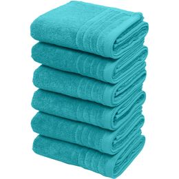 Handt&uuml;cher OTTO HOME "Sanremo Premium, Premium Handt&uuml;cher, 600 gr/m&sup2;, 40x70cm", blau (aqua), B:40cm L:70cm, Frottier, Obermaterial: 100% Baumwolle, Handt&uuml;cher, mit Bord&uuml;re, flauschig und weich, H&auml;ndehandt&uuml;cher, 5 Jahre Garantie