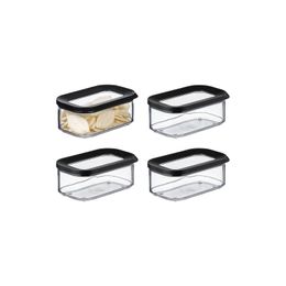 Vorratsdose Mepal "Vorratsdosen Modula 425 ml 4er Set", schwarz, Kunststoff, Lebensmittelaufbewahrungsbeh&auml;lter, Vorratsdose