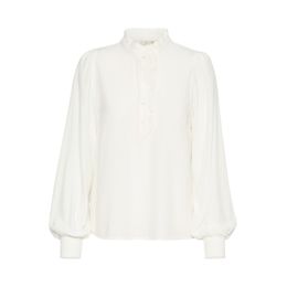 Langarmbluse Kaffe "Langarm-Bluse KAdorit", Damen, Gr. 44, wei&szlig; (chalk), Obermaterial: 58% Polyester PES. 42% Viskose CV., Blusen